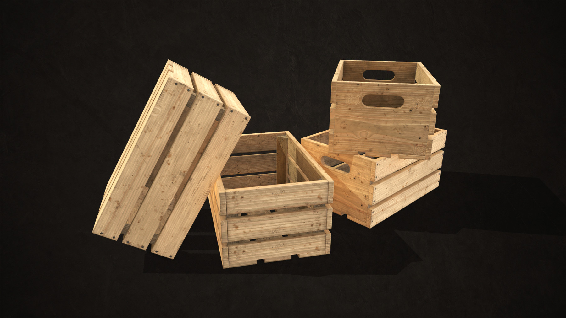 ArtStation - Wooden Crates - Low Poly | Game Assets