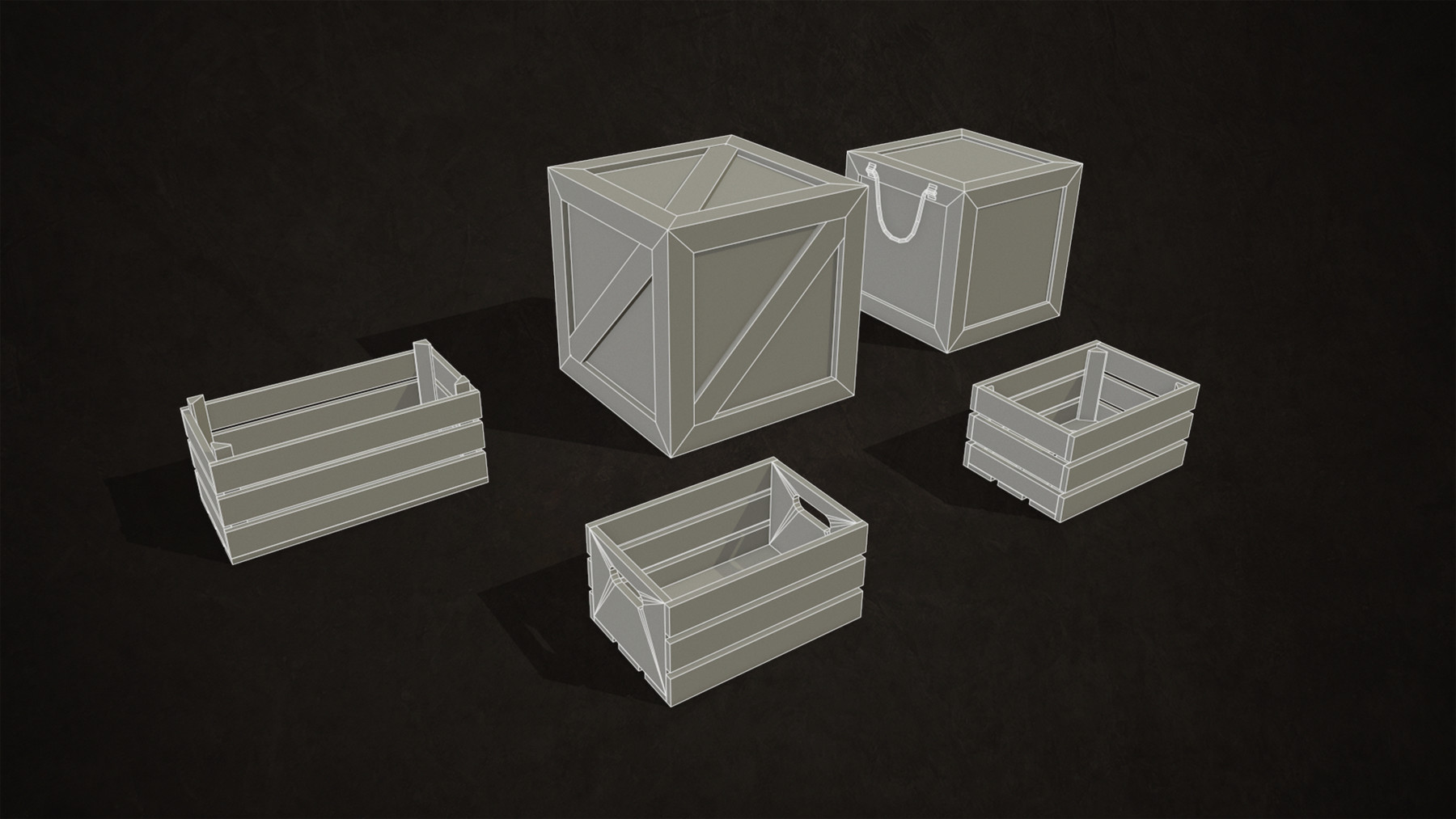 ArtStation - Wooden Crates - Low Poly | Game Assets