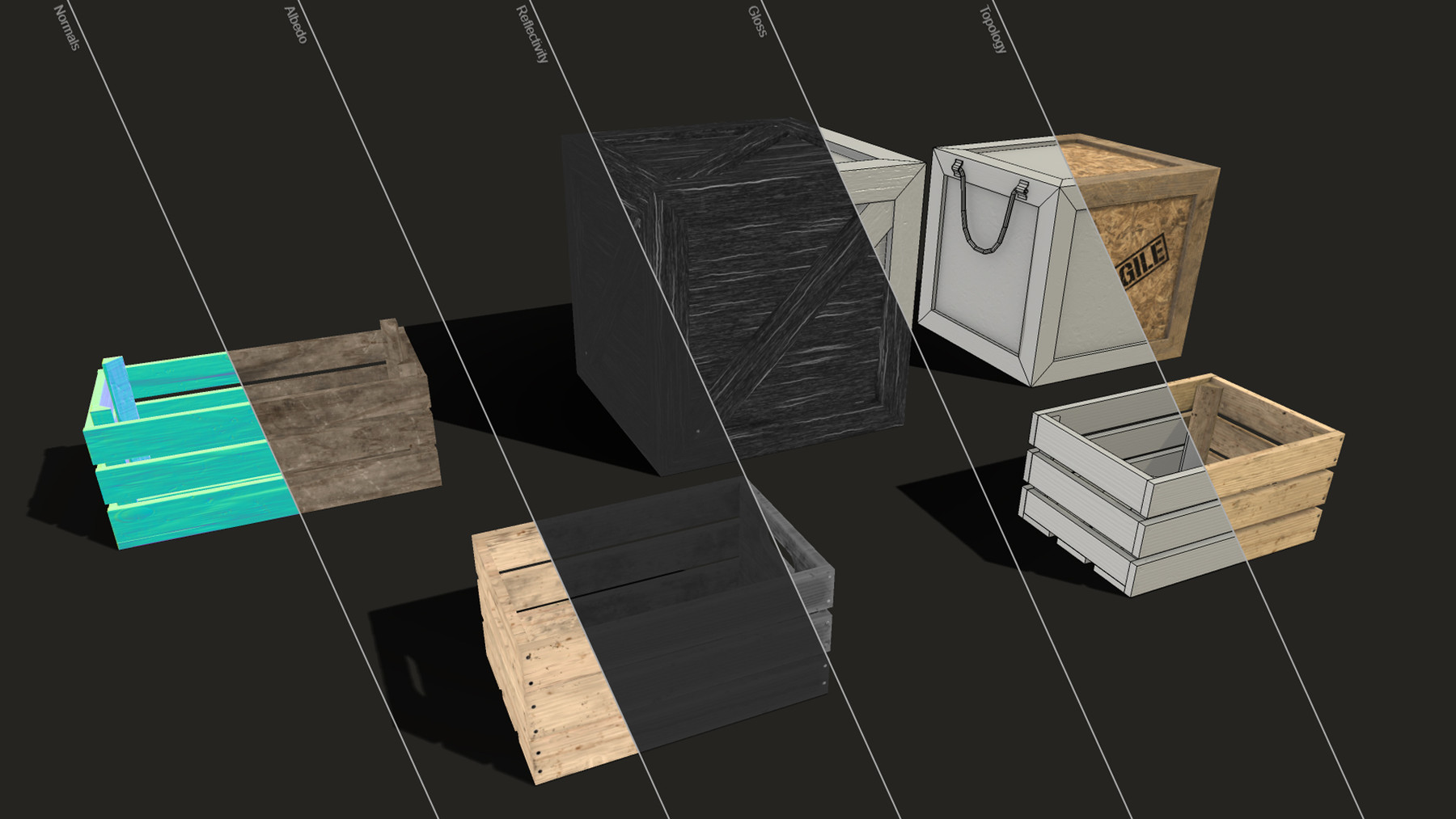 ArtStation - Wooden Crates - Low Poly | Game Assets