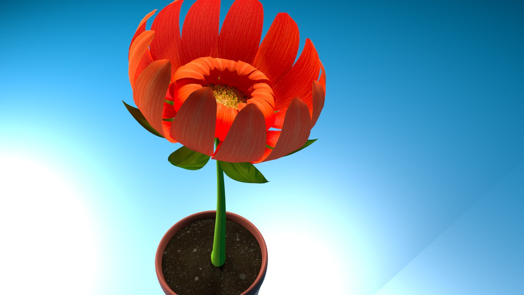 ArtStation - Orange Flower Animated | Game Assets