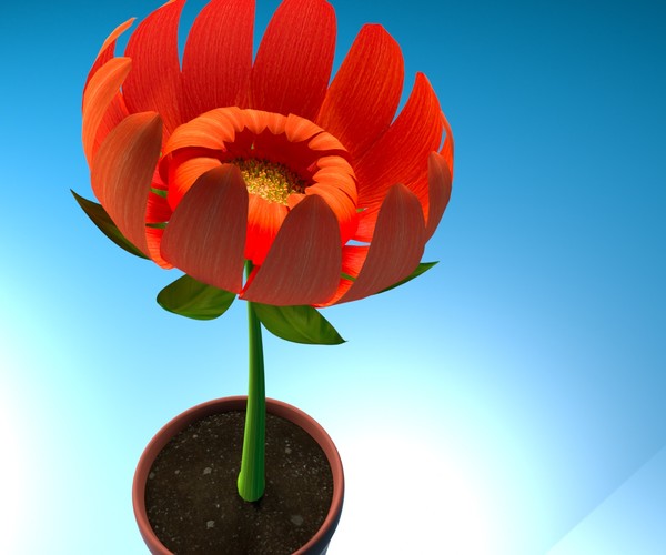 ArtStation - Orange Flower Animated | Game Assets