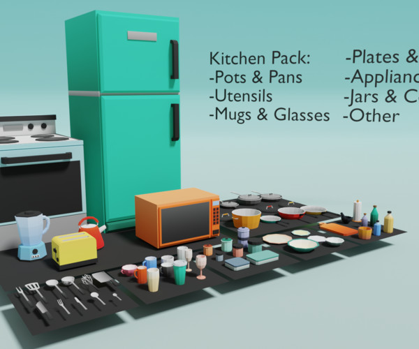 ArtStation - Kitchen Asset Collection - Game Ready - Low Poly | Game Assets