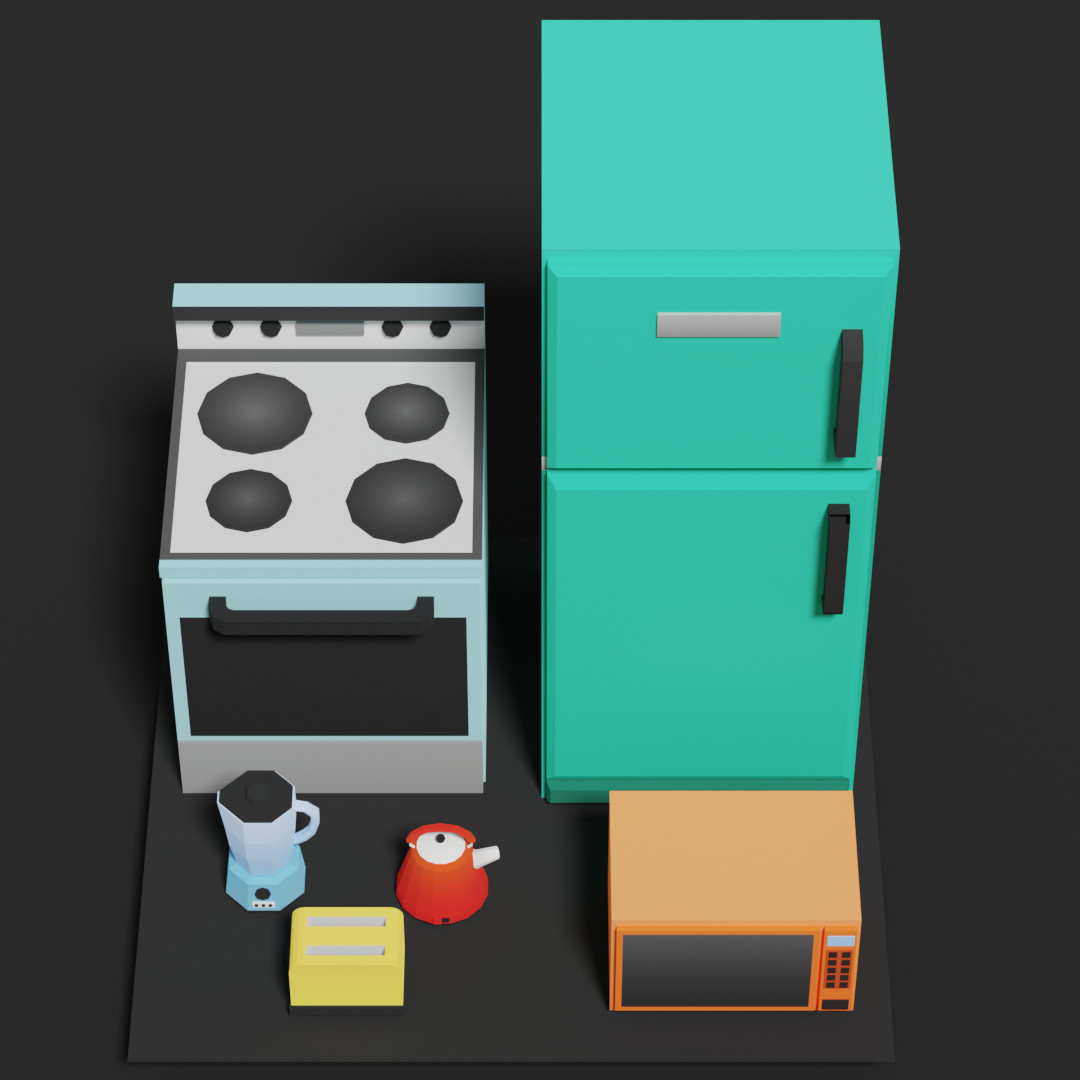 ArtStation - Kitchen Asset Collection - Game Ready - Low Poly | Game Assets