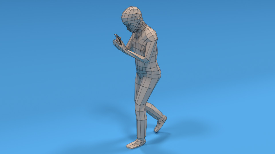 ArtStation - Low Poly Kid Walking With a Mobile Phone | Game Assets