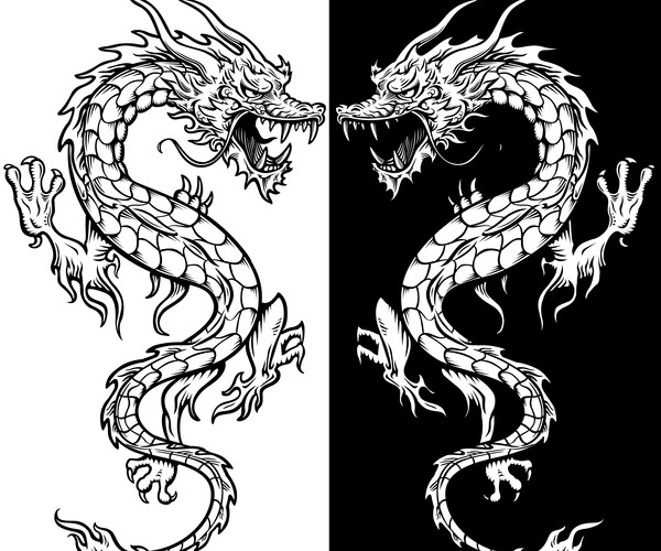 ArtStation - Vector Stylized Dragon - Line Art | Game Assets