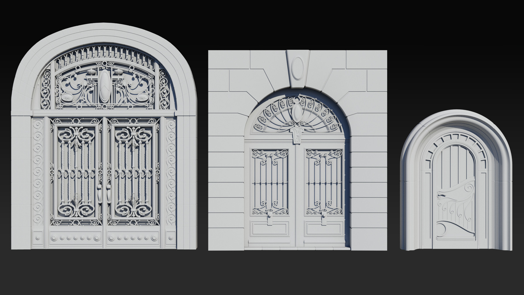ArtStation - Vintage Art Nouveau Gates - 3d kit (.blend - .fbx - .obj ...