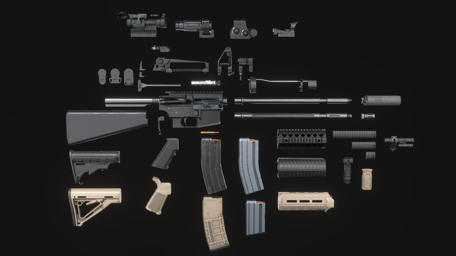 ArtStation - M4 Carbine with Attachments | Game Assets