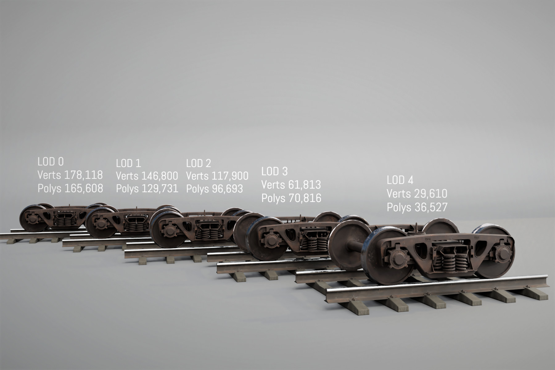 ArtStation - Railway freight Bogie Game ready | Game Assets