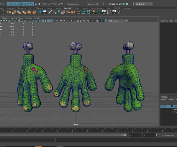 ArtStation - Zombie Hand Rig | Resources