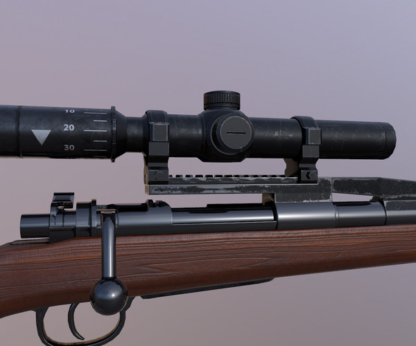 ArtStation - Kar98K With Bullet Loop and 8x Scope | Game Assets