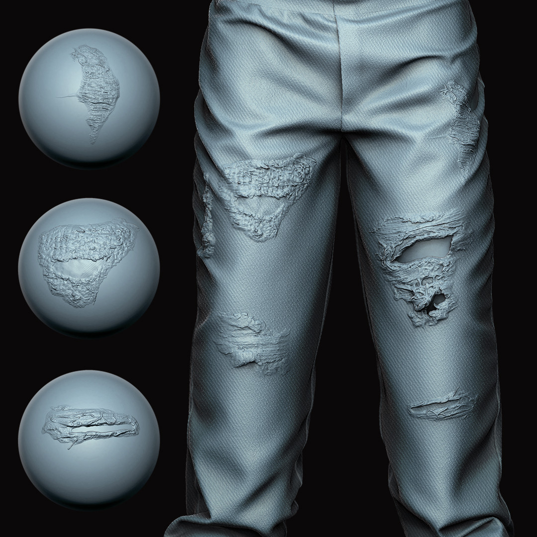 ArtStation - Fabric Ripped Detail Vol.1 | Brushes