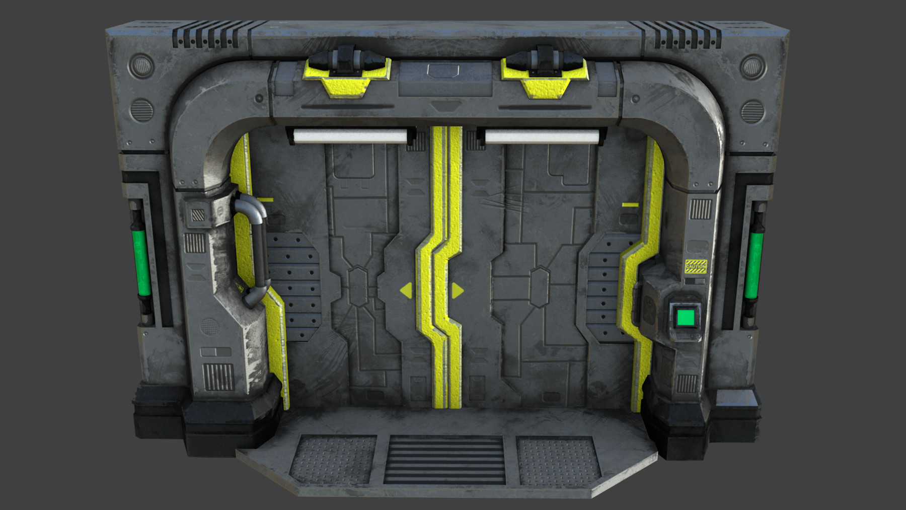 ArtStation - Sci-Fi Blast Door or Gate Low-poly 3D Model | Game Assets
