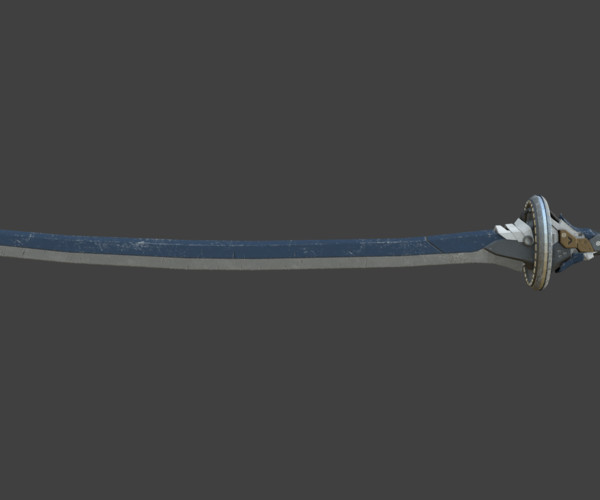 ArtStation - Futuristic Sci-Fi Samurai Sword 2 Low-poly 3D Model | Game ...