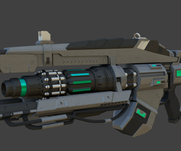 ArtStation - Sci-Fi Link Gun Low-poly 3D Model | Game Assets