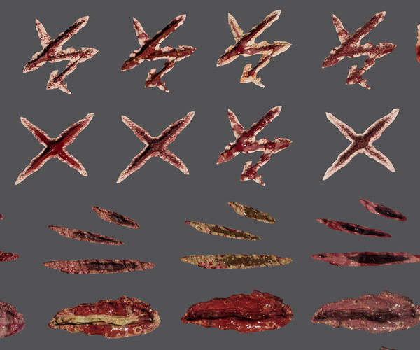 ArtStation - 42 Skin Cut Bullet Hole Decal Pack (UE4 Only) | Game Assets