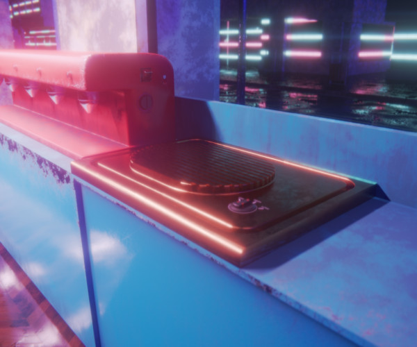 ArtStation - Cyberpunk snack bar | Resources