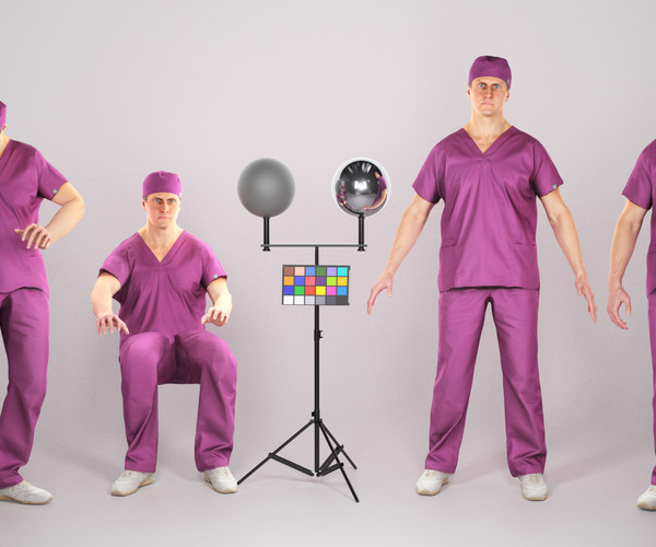 ArtStation - Animated surgeon: walking, working, using PC 204 | Game Assets