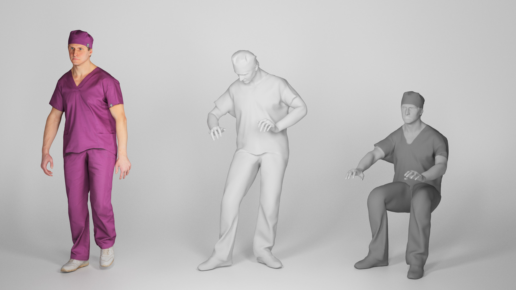 ArtStation - Animated surgeon: walking, working, using PC 204 | Game Assets