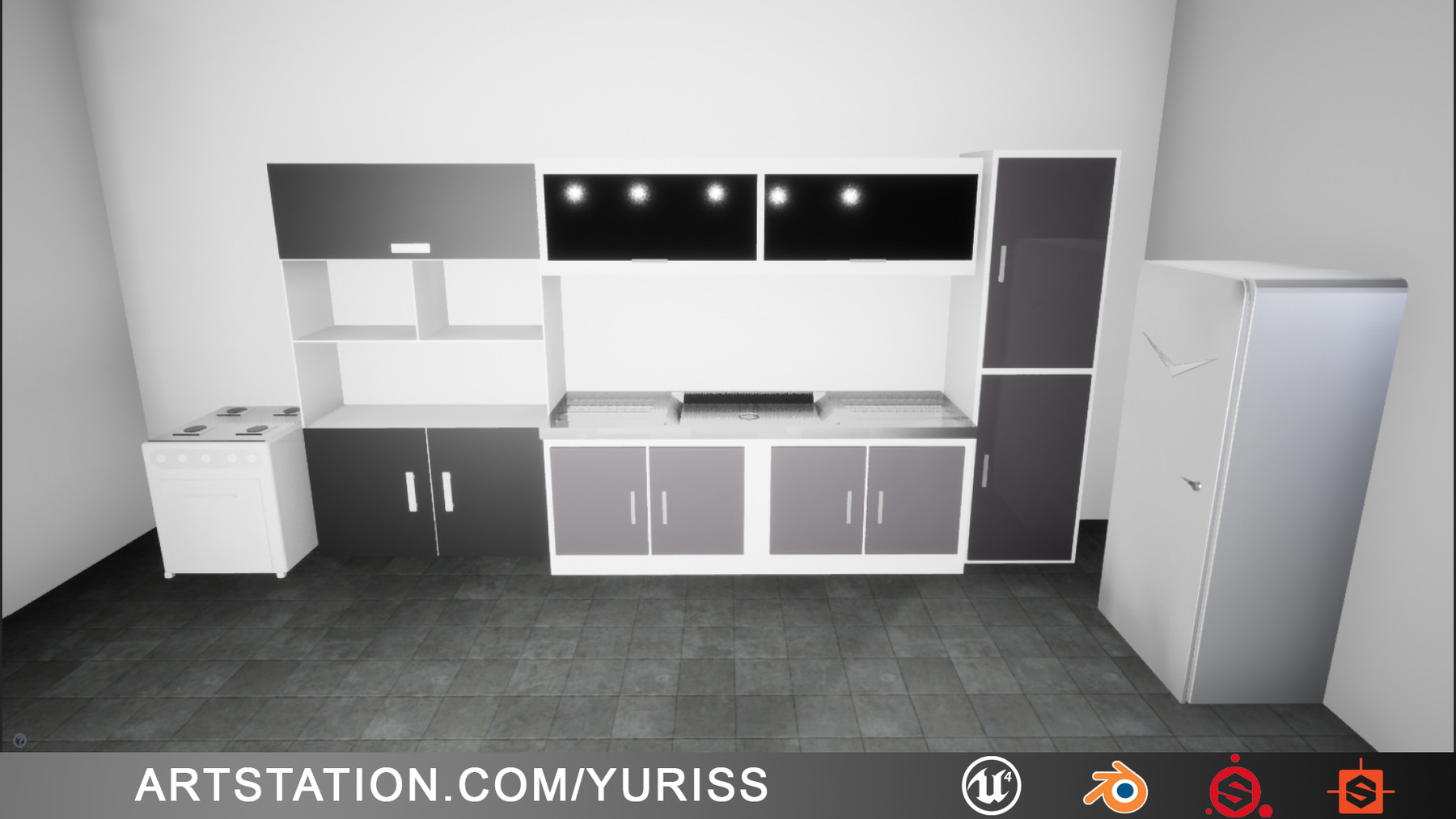 ArtStation - Thirty-five piece kitchen package + UE4 + Substance ...