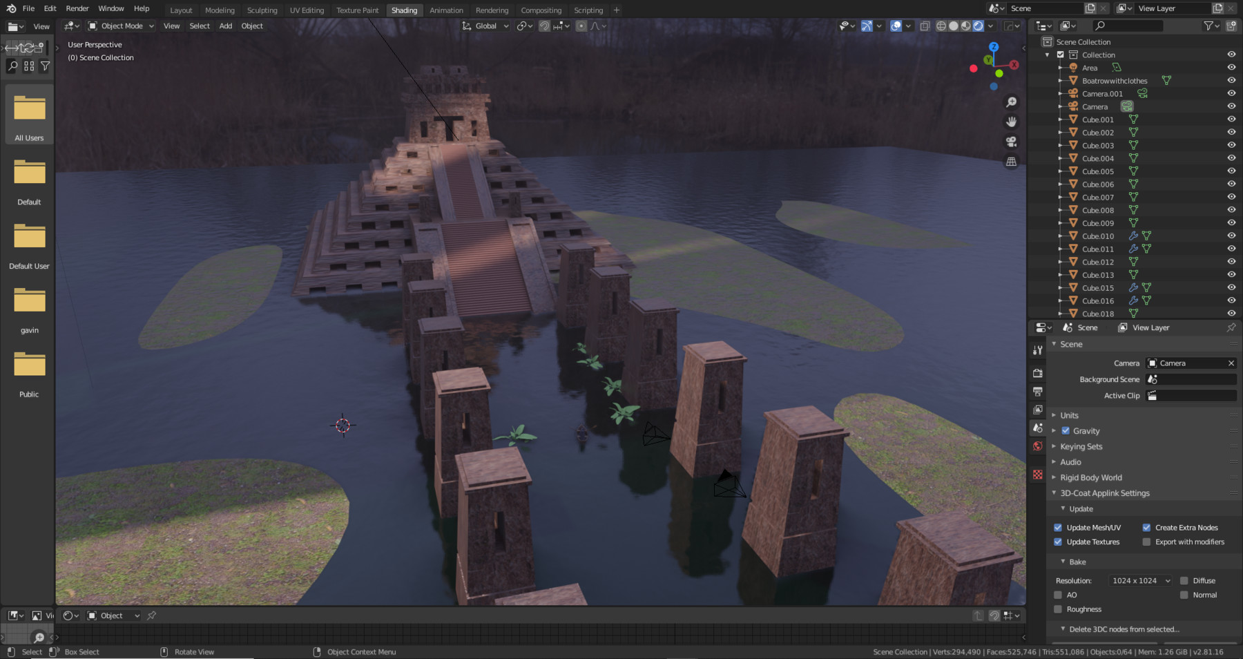 ArtStation - Lost Temple psd + blend file | Resources