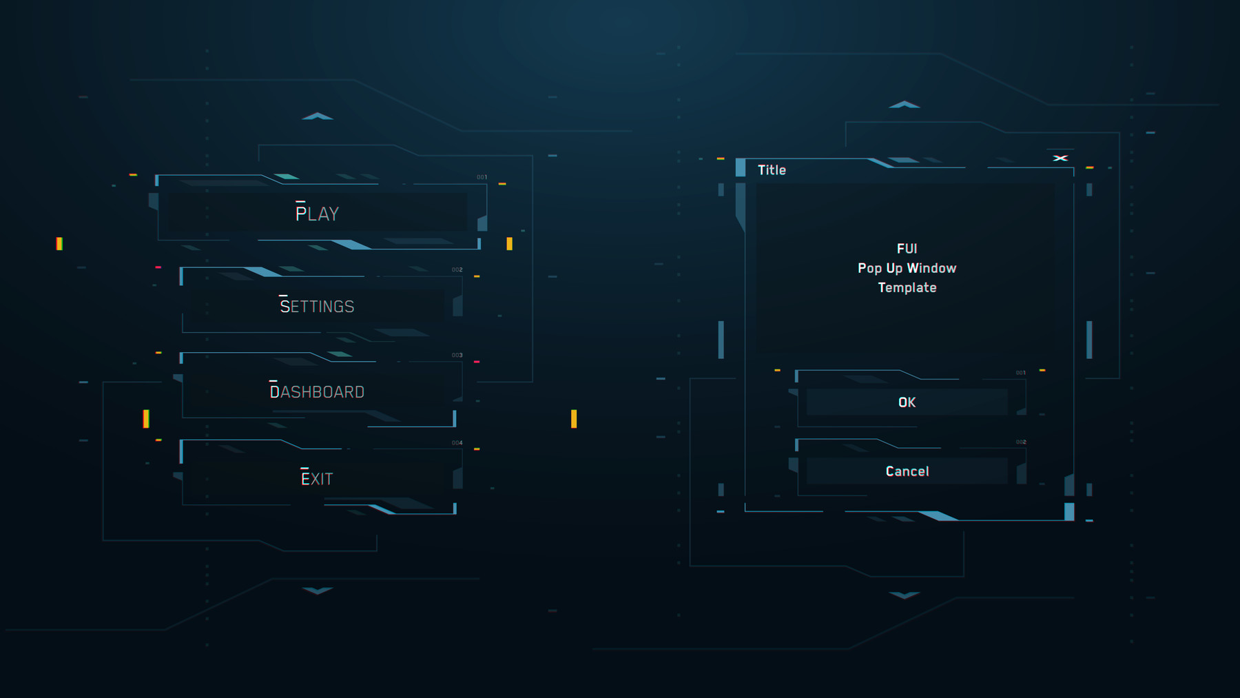 Evgeny Rodygin - FUI / UI - Sci-fi Game Menu / Buttons template