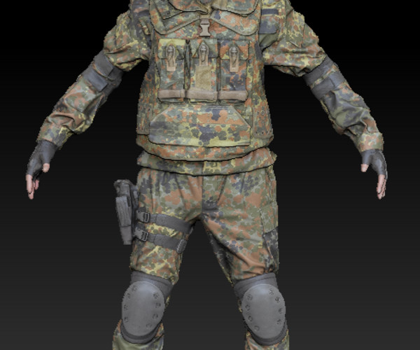 ArtStation - Animated young soldier in Bundeswehr military uniform 205 ...
