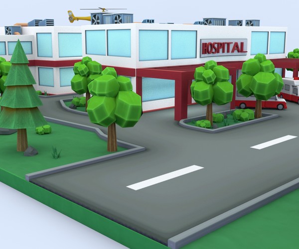 ArtStation - Cartoon Hospital | Resources