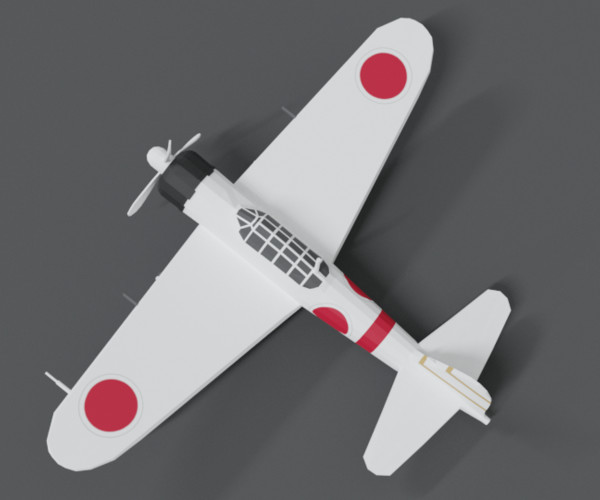 ArtStation - Low Poly Cartoon Mitsubishi A6M Zero WWII | Game Assets