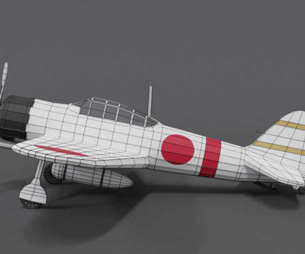 ArtStation - Low Poly Cartoon Mitsubishi A6M Zero WWII | Game Assets