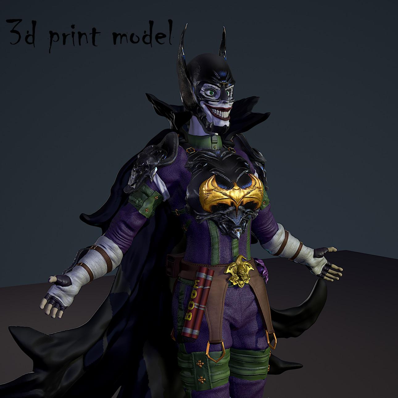 ArtStation - BatJoker (Batman / Joker) 3d print model | Resources