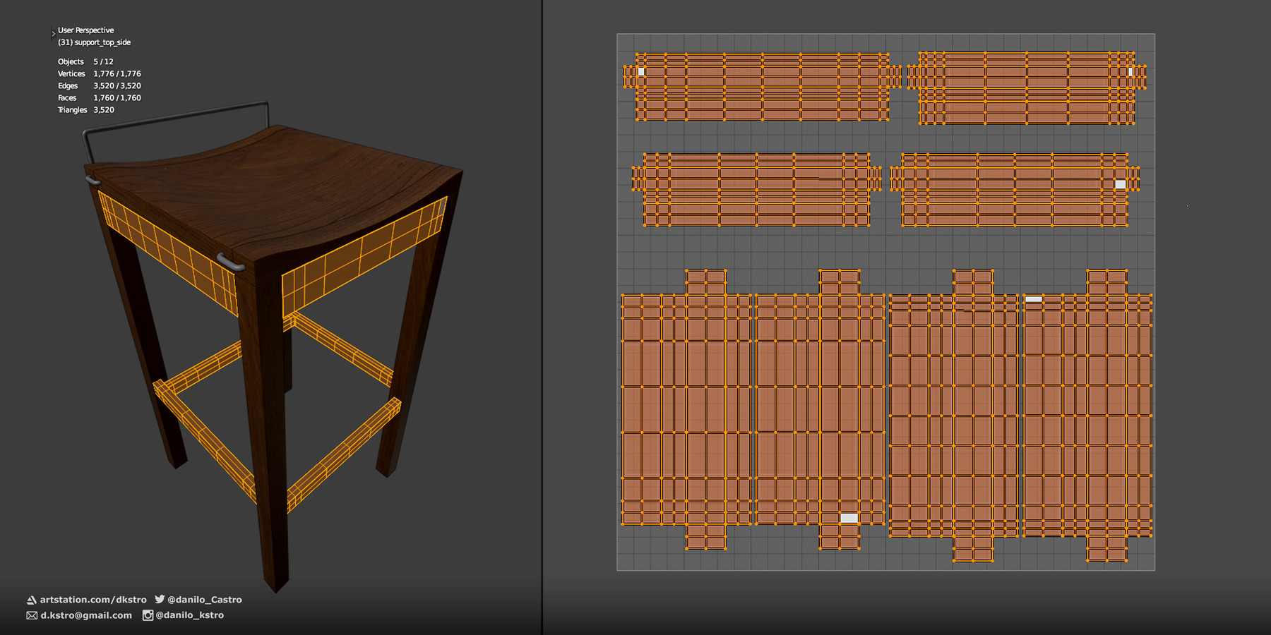 ArtStation - Warehouse style wooden bench | 3D model | 4k Textures ...