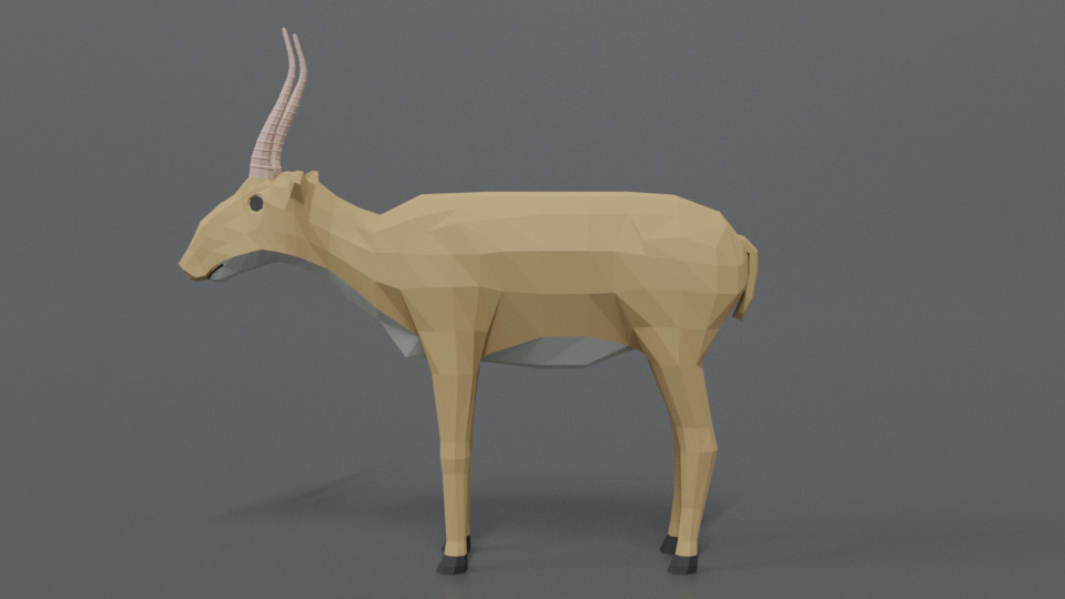 ArtStation - Low Poly Cartoon Saiga Antelope | Game Assets