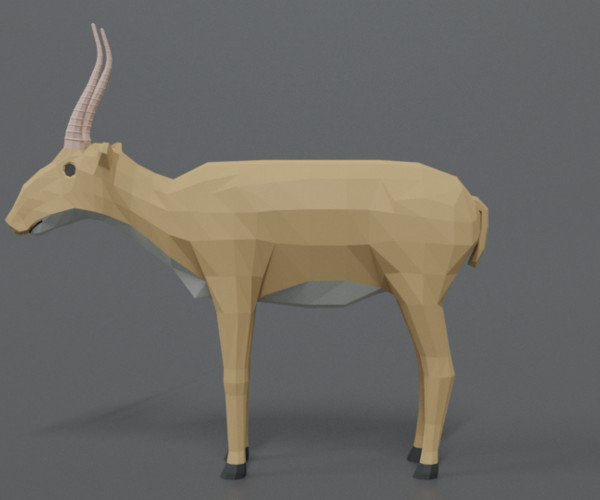 ArtStation - Low Poly Cartoon Saiga Antelope | Game Assets