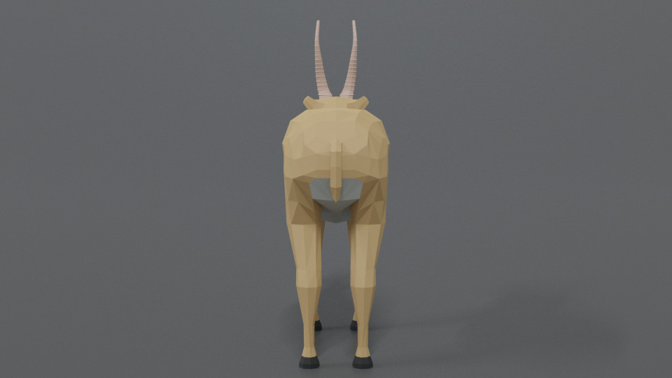 ArtStation - Low Poly Cartoon Saiga Antelope | Game Assets
