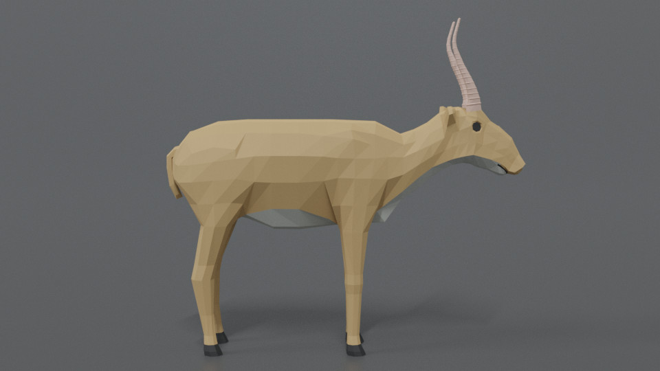 ArtStation - Low Poly Cartoon Saiga Antelope | Game Assets