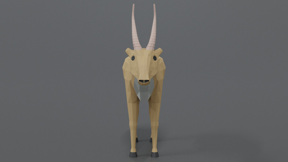 ArtStation - Low Poly Cartoon Saiga Antelope | Game Assets