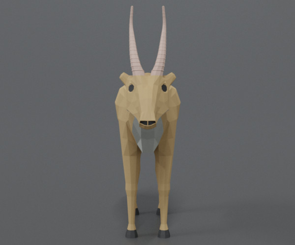 ArtStation - Low Poly Cartoon Saiga Antelope | Game Assets