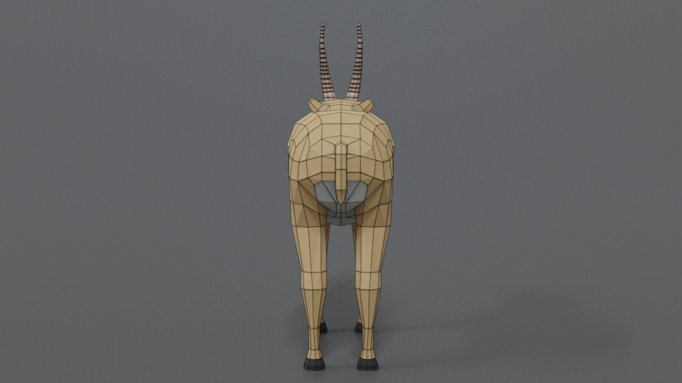 ArtStation - Low Poly Cartoon Saiga Antelope | Game Assets