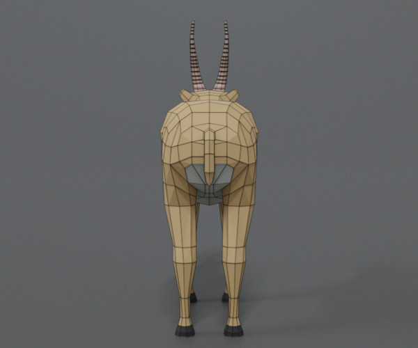 ArtStation - Low Poly Cartoon Saiga Antelope | Game Assets