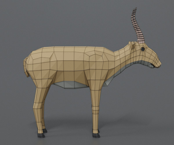 ArtStation - Low Poly Cartoon Saiga Antelope | Game Assets