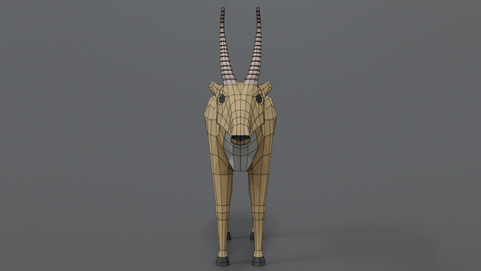 ArtStation - Low Poly Cartoon Saiga Antelope | Game Assets