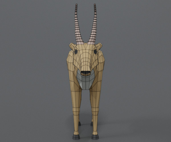 ArtStation - Low Poly Cartoon Saiga Antelope | Game Assets