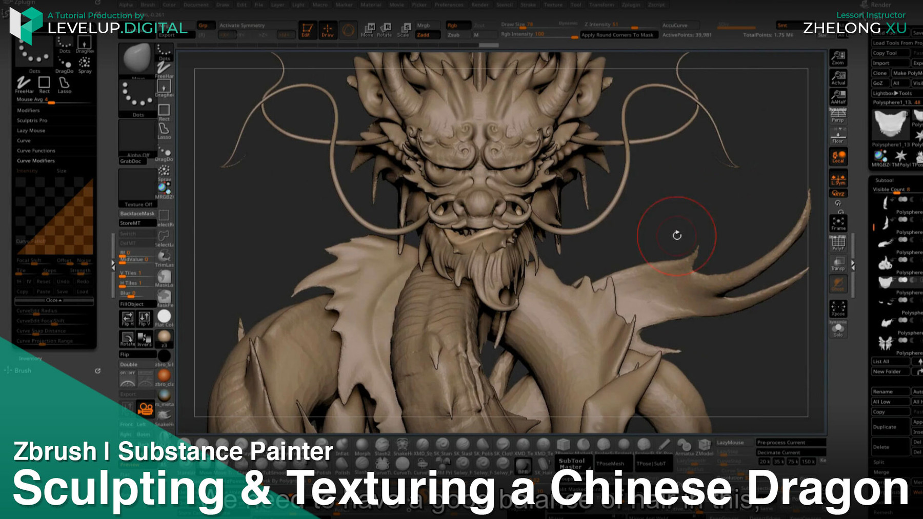 ArtStation - Sculpting & Texturing a Chinese Dragon (Subtitled) | Zhelong Xu | Tutorials