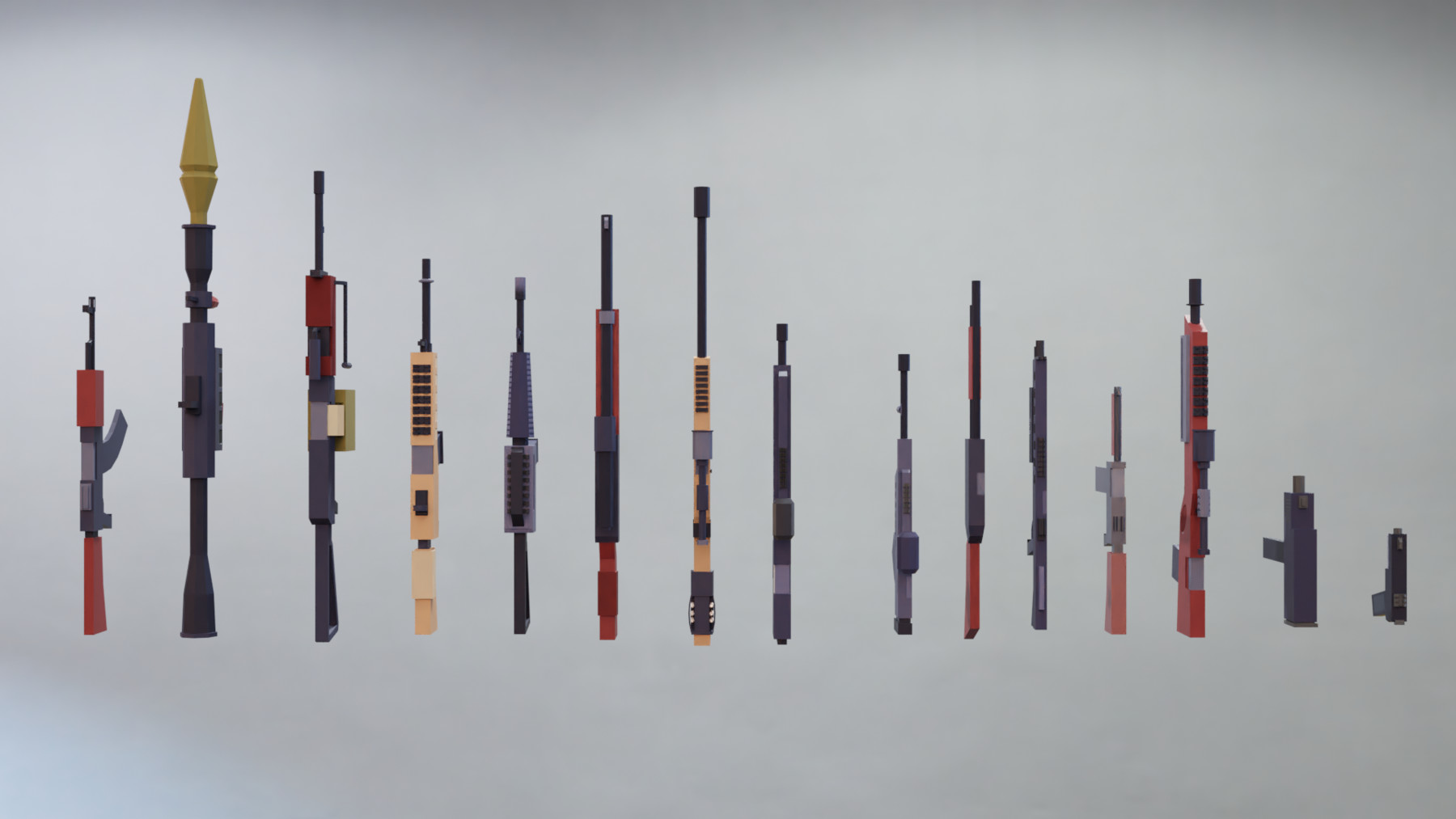 ArtStation - Weapons Pack Low-poly 3D model | Game Assets