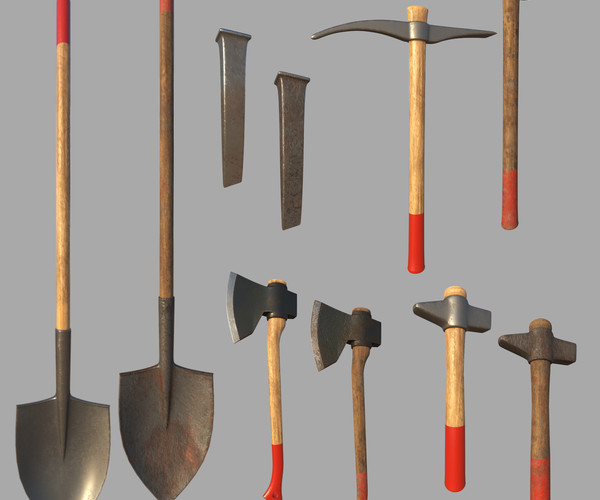 ArtStation - 16 Masonry Tools + 1 Stand | Resources