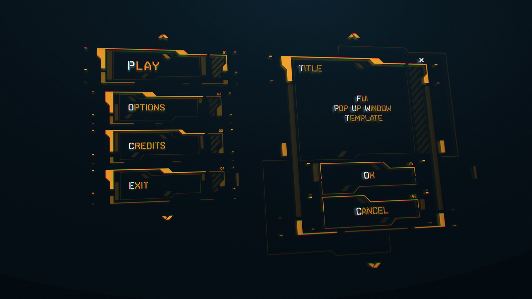 Evgeny Rodygin - FUI / UI - Sci-fi Game Menu / Buttons template