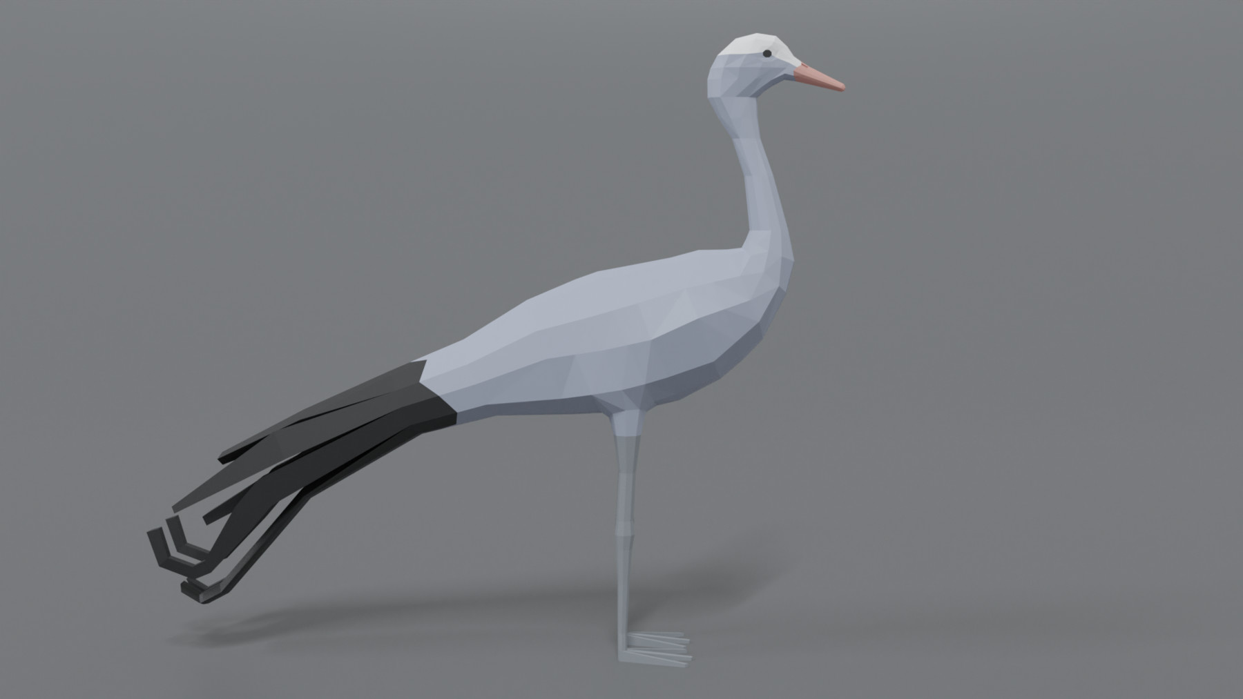 ArtStation - Low Poly Cartoon Blue Crane | Game Assets