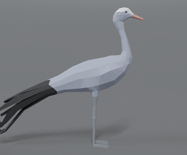 ArtStation - Low Poly Cartoon Blue Crane | Game Assets