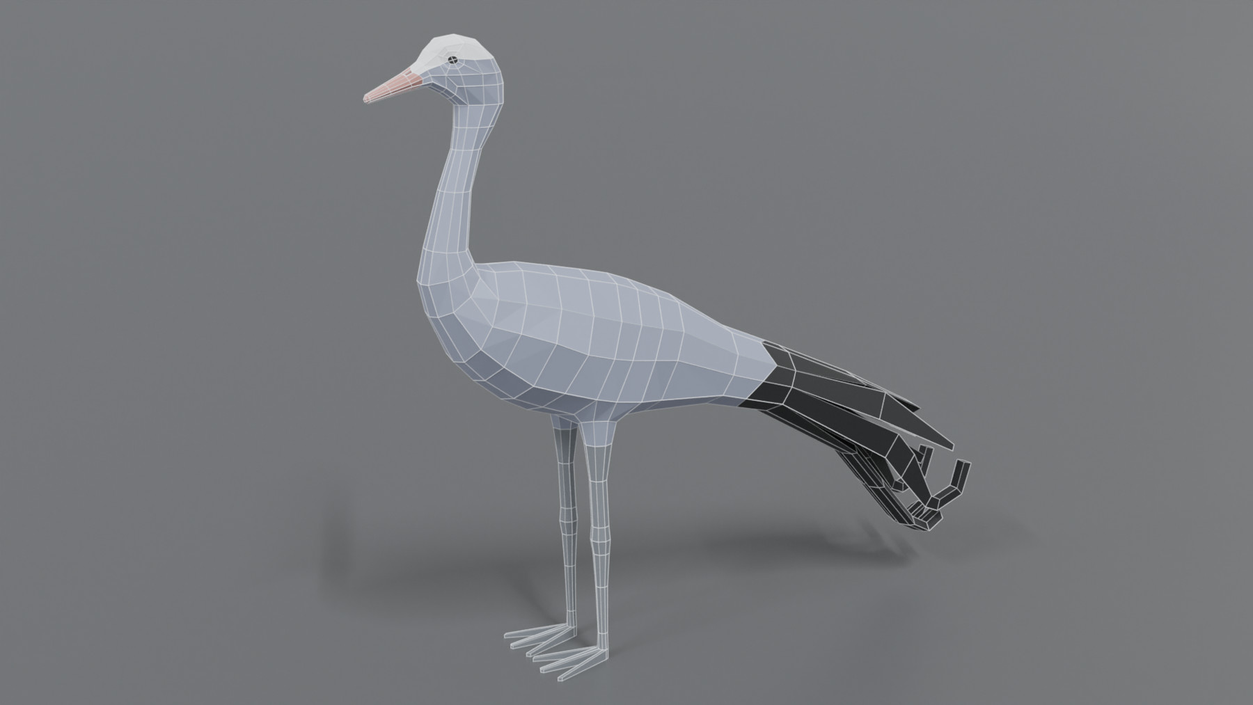 ArtStation - Low Poly Cartoon Blue Crane | Game Assets