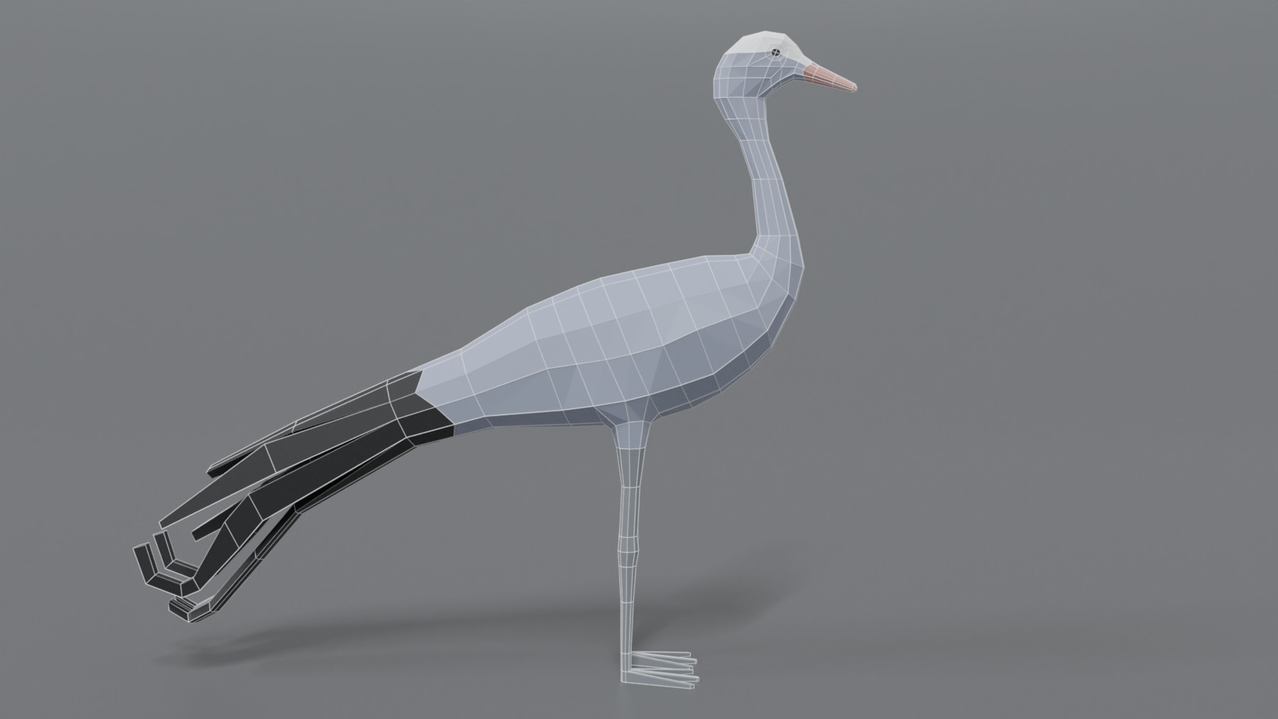 ArtStation - Low Poly Cartoon Blue Crane | Game Assets